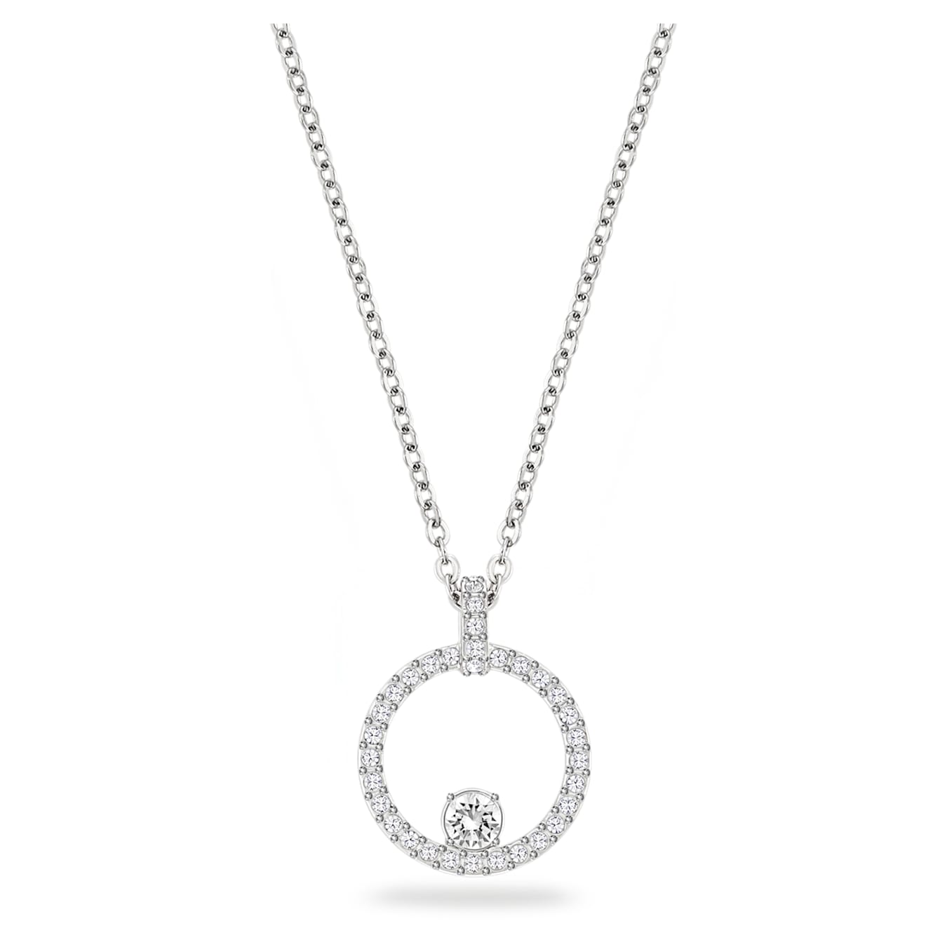 Swarovski Creativity pendant, White, Rhodium plated — Time After Time
